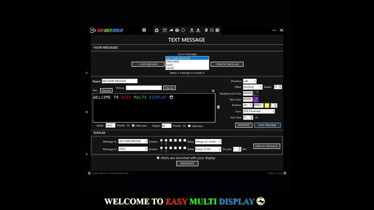 How to Display text message?